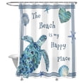 Bathroom Shower Curtain The Beach Is My Happy Place Words Waterproof ...