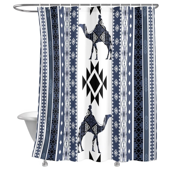 Bathroom Shower Curtain Traditional Animal Ethnic Pattern Waterproof ...