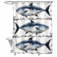 Bathroom Shower Curtain Tuna Blue Fish Waterproof Shower Curtains with ...