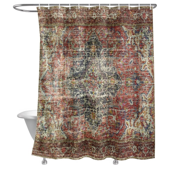 Bathroom Shower Curtain Vintage Abstract Flower Leaves Texture ...