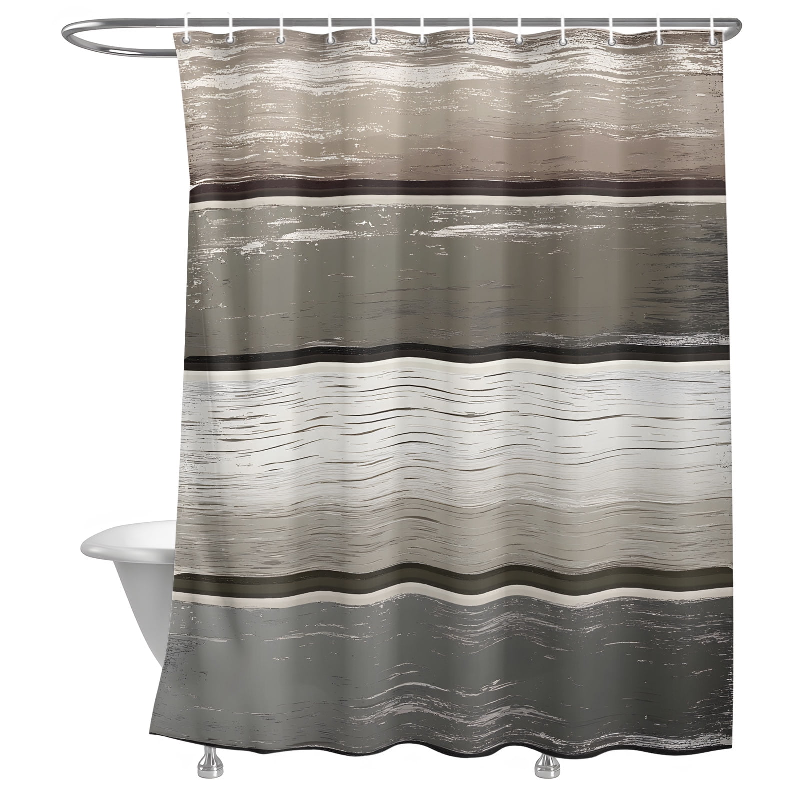 Bathroom Shower Curtain Vintage Antique Wood Board Waterproof Shower ...