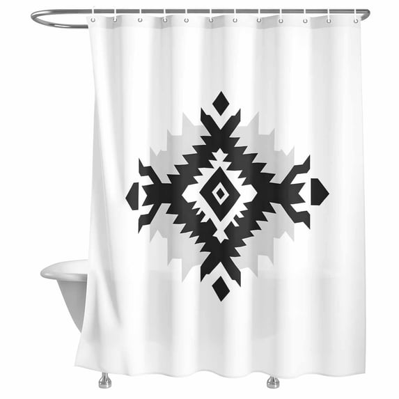 Bathroom Shower Curtain Vintage Bohemian Ethnic Pattern on White ...