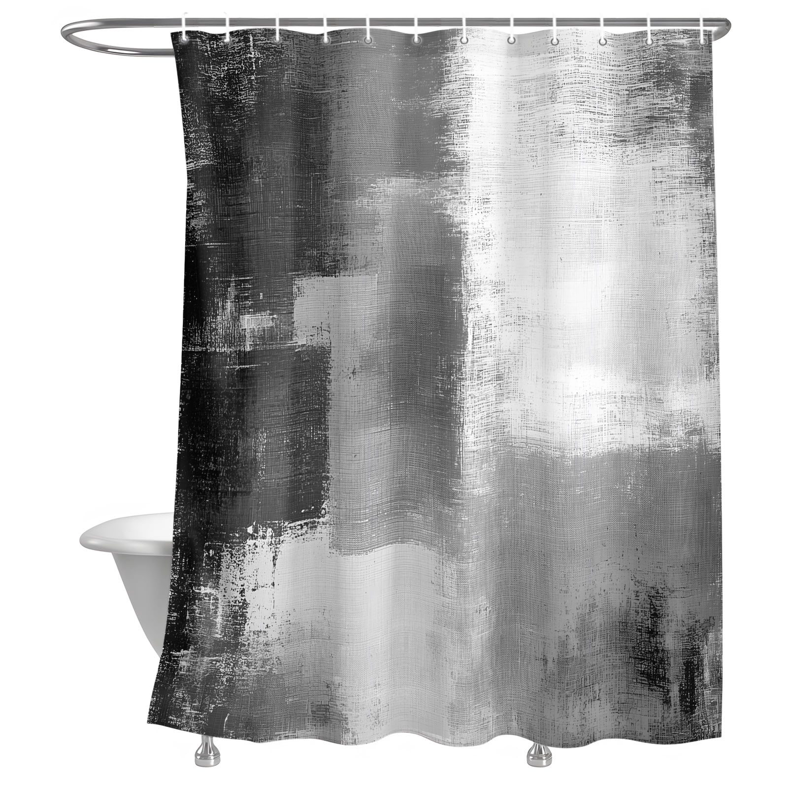 Bathroom Shower Curtain Vintage Gray Color Block Texture Waterproof ...