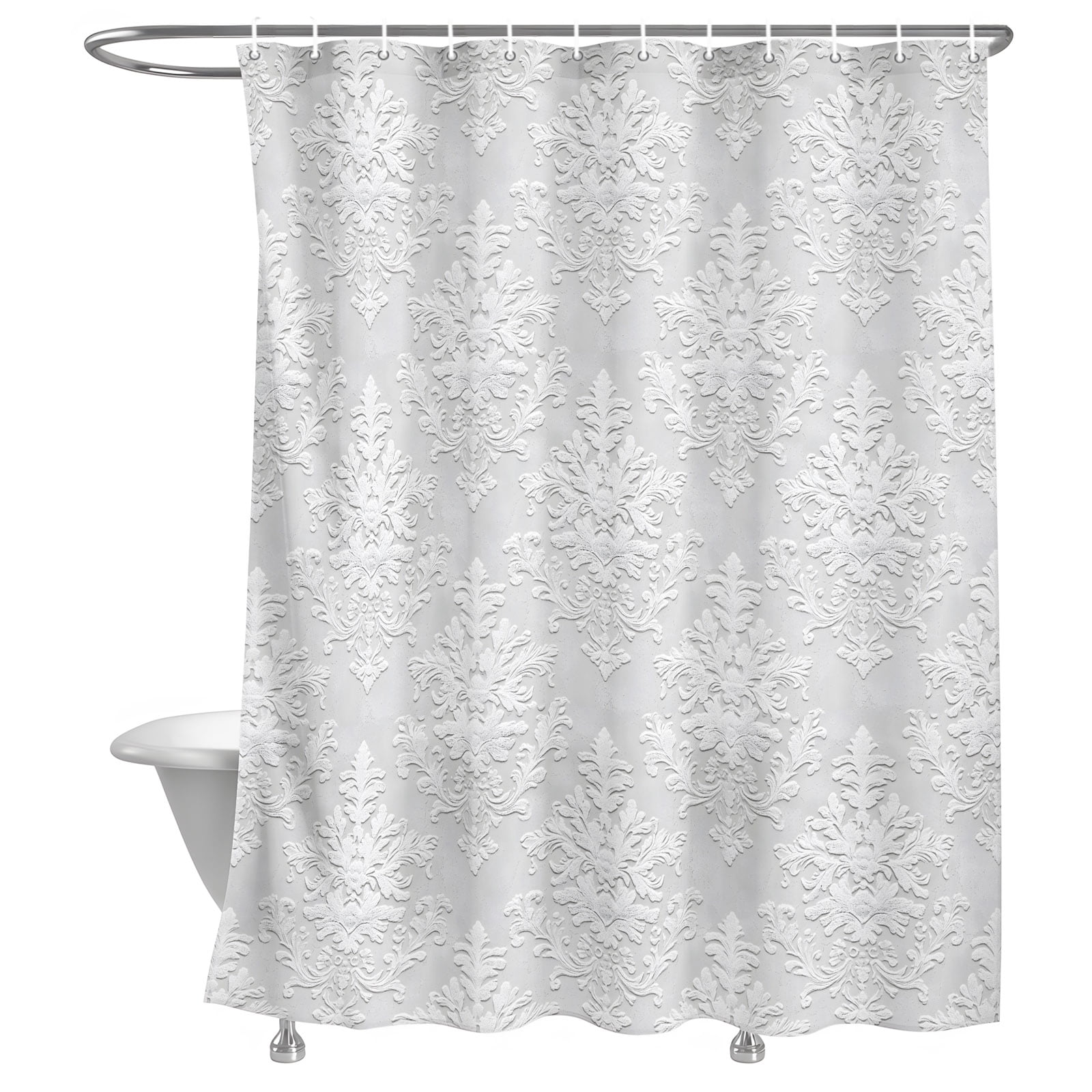 Bathroom Shower Curtain Vintage Grey Medieval Totem Waterproof Shower ...