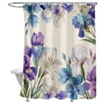 Bathroom Shower Curtain Vintage Iris Flowers Lilies Waterproof Shower ...