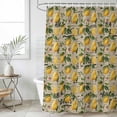 Bathroom Shower Curtain Vintage Lemon Summer Leaves Waterproof Shower ...