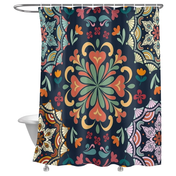 Bathroom Shower Curtain Vintage Turkish Pattern Waterproof Shower ...