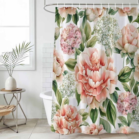 Bathroom Shower Curtain Vintage Watercolor Wild Flower Waterproof ...