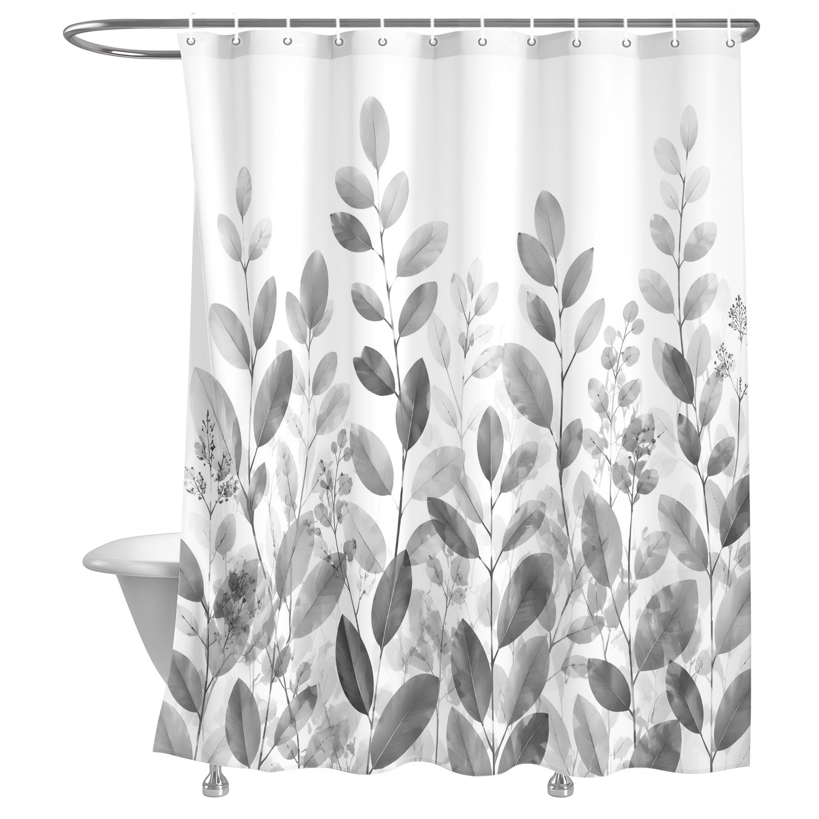 Bathroom Shower Curtain Watercolor Country Eucalyptus Leaf Waterproof ...