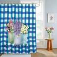 Bathroom Shower Curtain Watercolor Farm Blooming Flower in Vase ...