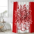 Bathroom Shower Curtain Watercolor Farm Red Flower Waterproof Shower ...