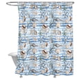 Bathroom Shower Curtain Watercolor Marine Shell Conch Starfish ...