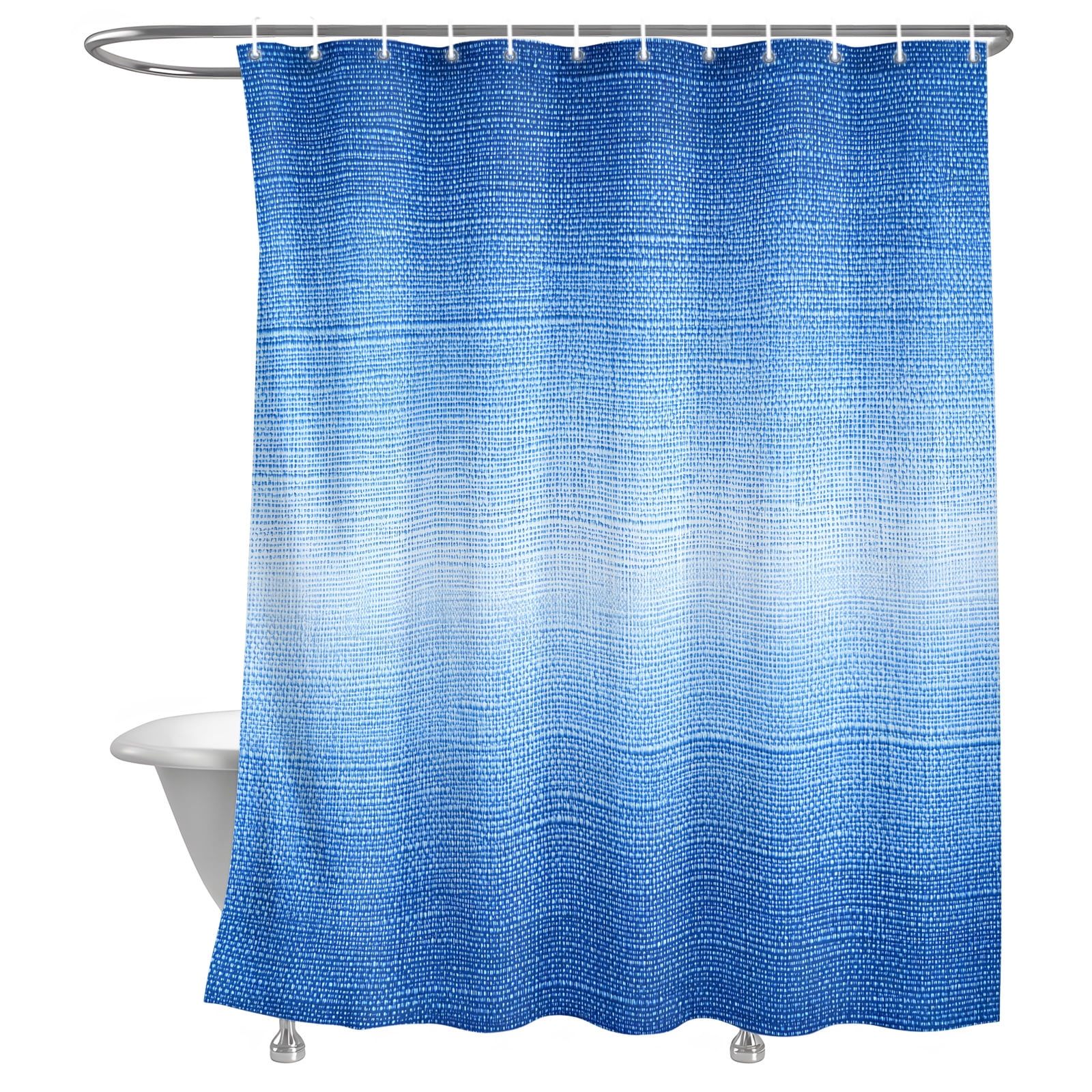 Bathroom Shower Curtain Watercolor Navy Blue Gradient Waterproof Shower ...