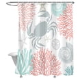 Bathroom Shower Curtain Watercolor Ocean Crab Coral Starfish Waterproof ...