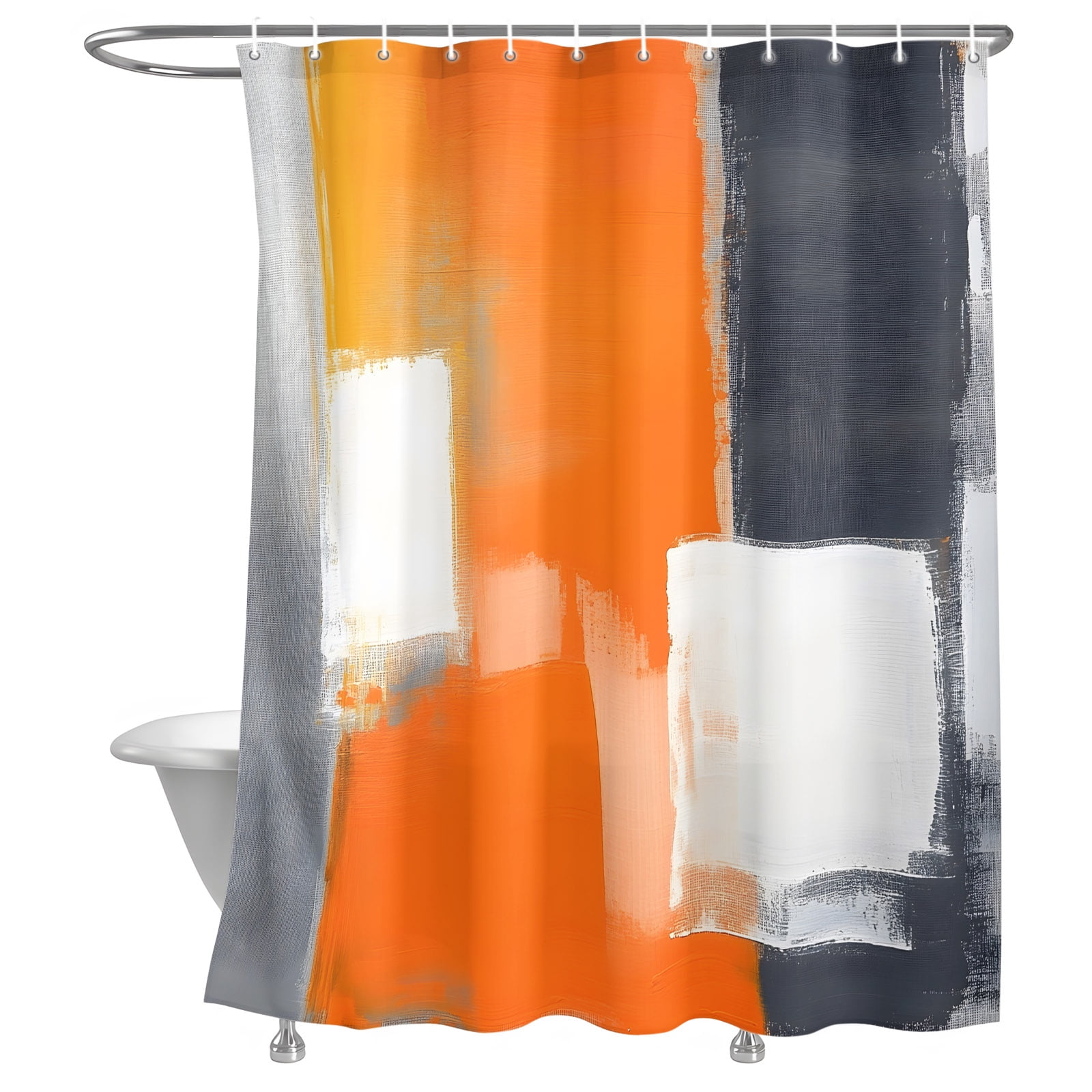 Bathroom Shower Curtain Watercolor Splicing Color Blocks Waterproof ...