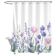 Bathroom Shower Curtain Watercolor Spring Flower Lavender Waterproof ...