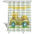 Bathroom Shower Curtain Welcome Words Green Car Waterproof Shower ...