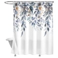 Bathroom Shower Curtain Winter Floral Watercolor Eucalyptus Leaves ...
