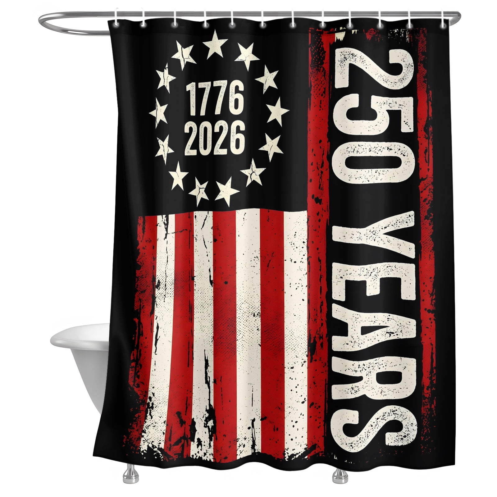 Bathroom Shower Curtain Years American Star Stripe Waterproof Shower ...