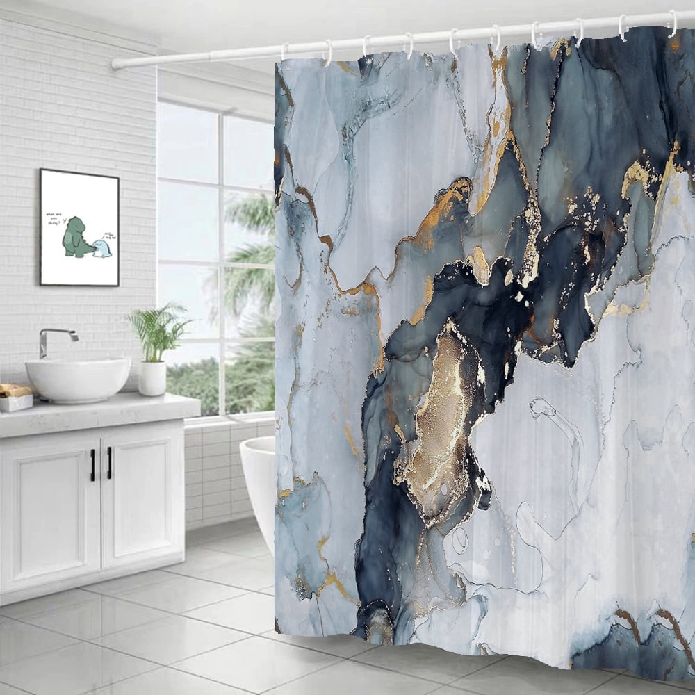 Bathroom Shower Curtains Polyester Fabric Waterproof Bath Curtain With ...