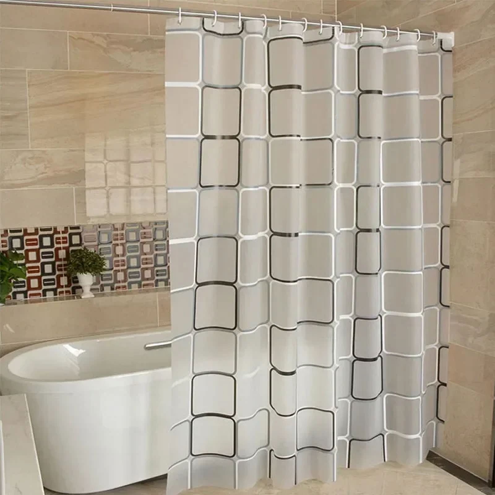 Bathroom Shower Curtains Waterproof Bath Curtain PEVA Modern Geometric ...