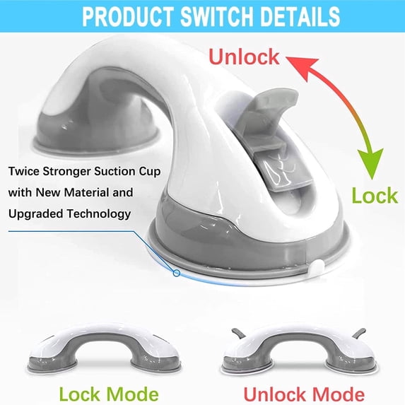 Bathroom Shower Grab Bars, 2Pack Shower Handle, Safety Anti-Slip Bath ...