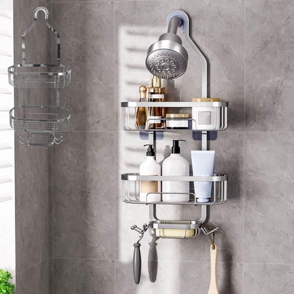 Bathroom Shower Hanging Rack, 3-Tier Shower Organizer with Soap Rack ...