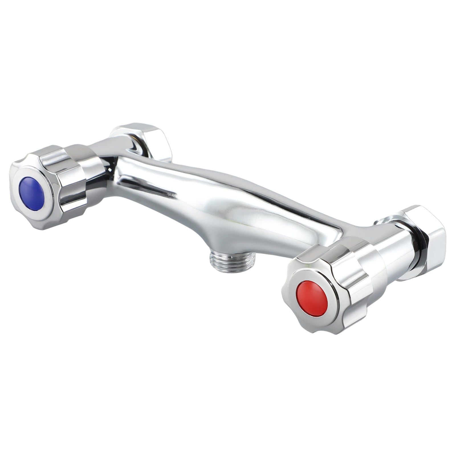 Bathroom Shower Mixer Tap,Twin Outlet Brass Valve Bar Mixer with Chrome ...