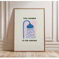 Bathroom Shower Poster Singing Quote Minimal Blue Wall Art Decor ...
