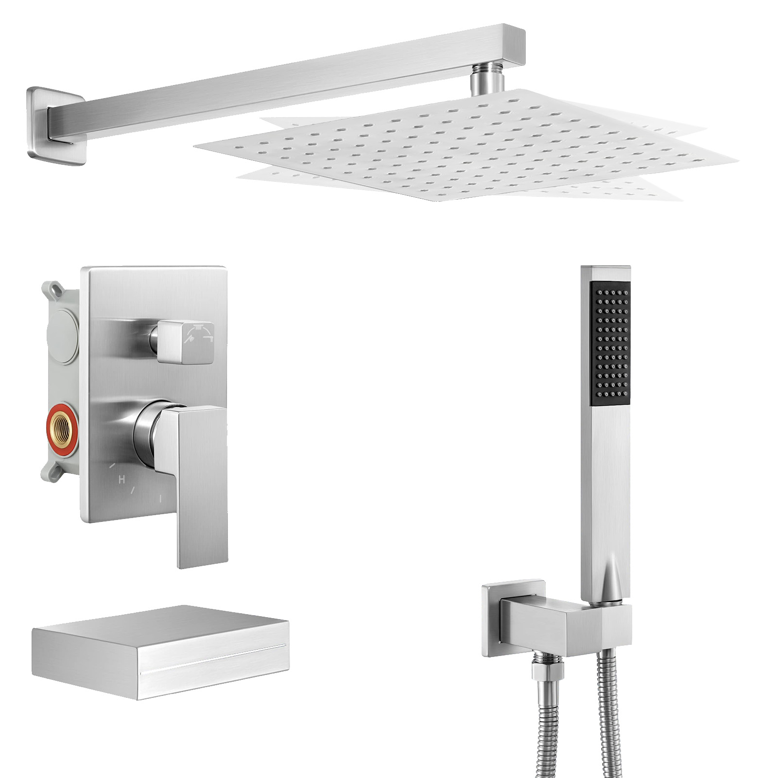 Bathroom Shower Set | High Pressure Shower Head with Rainfall Shower ...