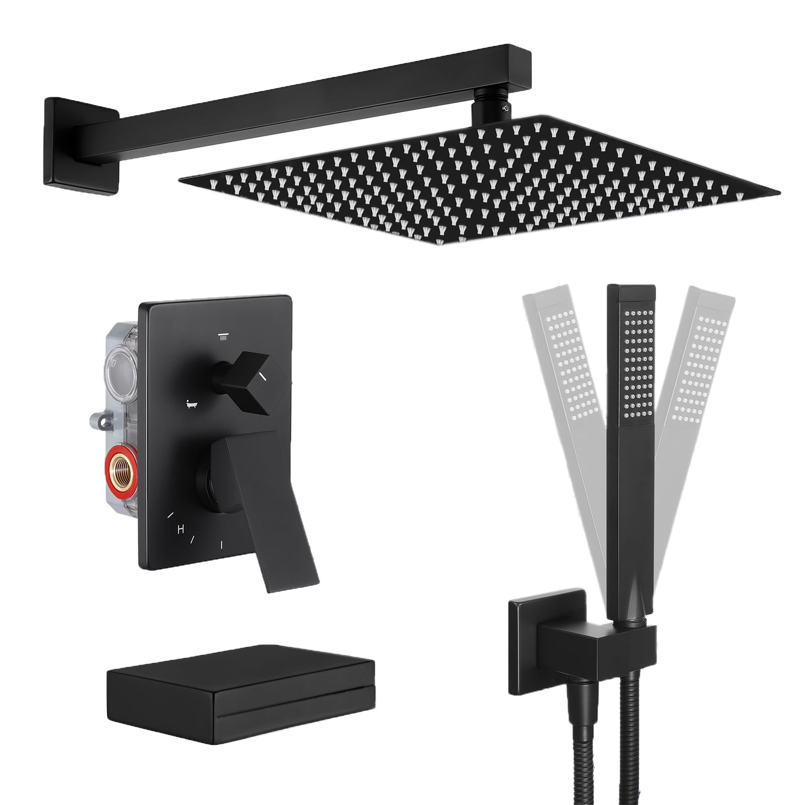 Bathroom Shower Set | Rainfall Shower System High Pressure Shower Head ...