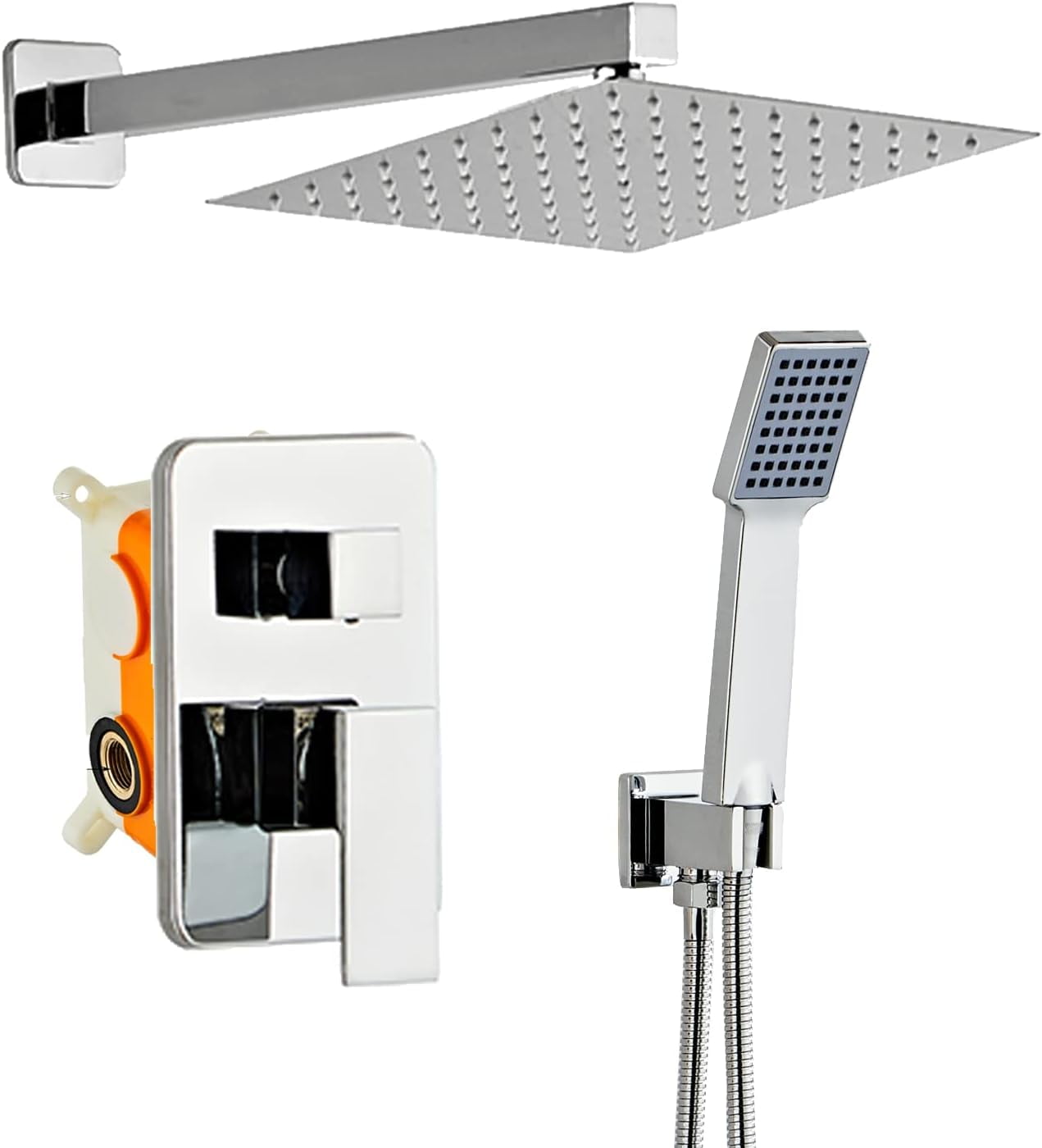 Bathroom Shower System 8 Inch Rain Shower and Handheld Wall Mounted ...