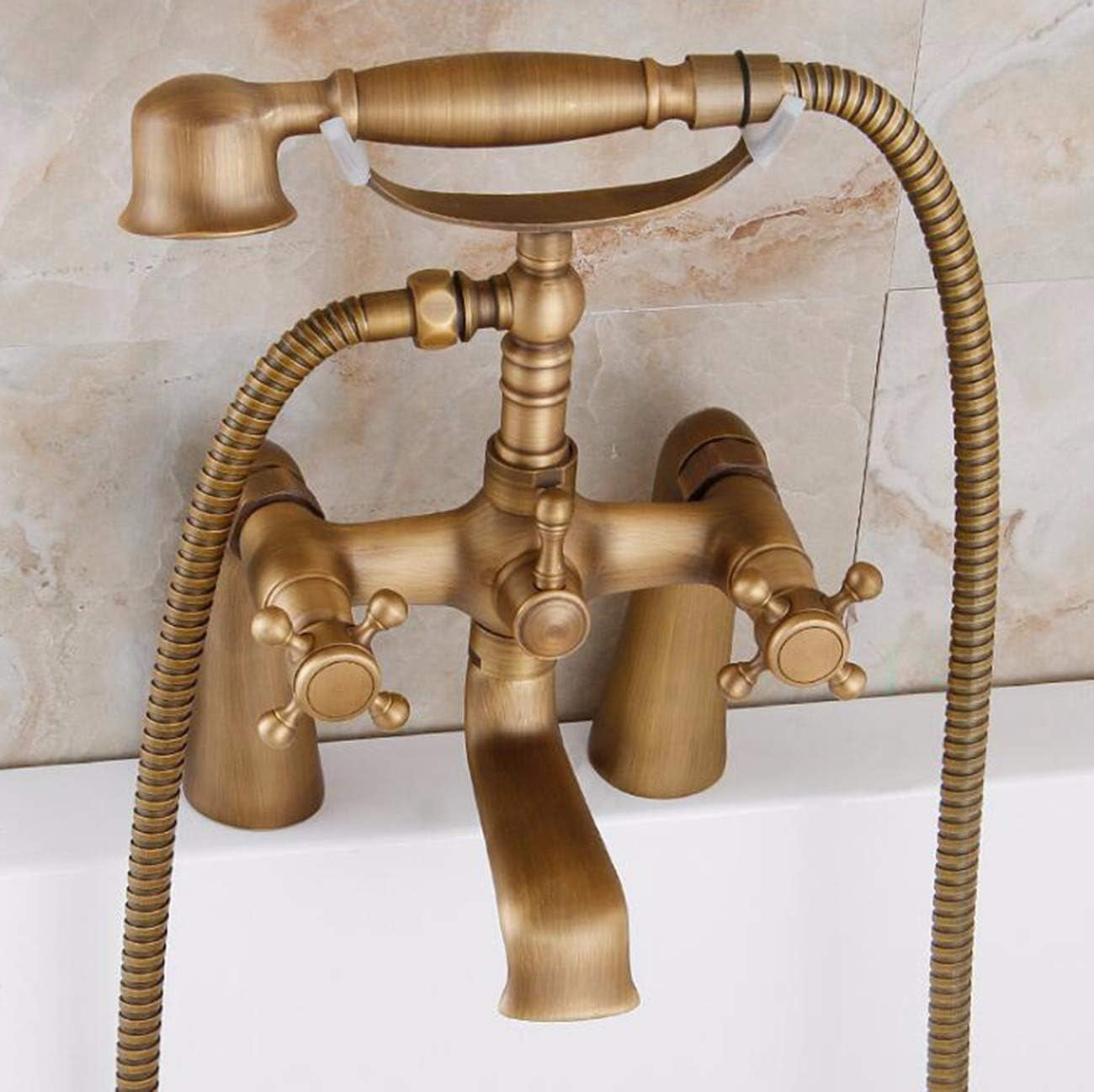 Bathroom Shower Taps Set All Copper Seated Bathtub Faucet Antique ...