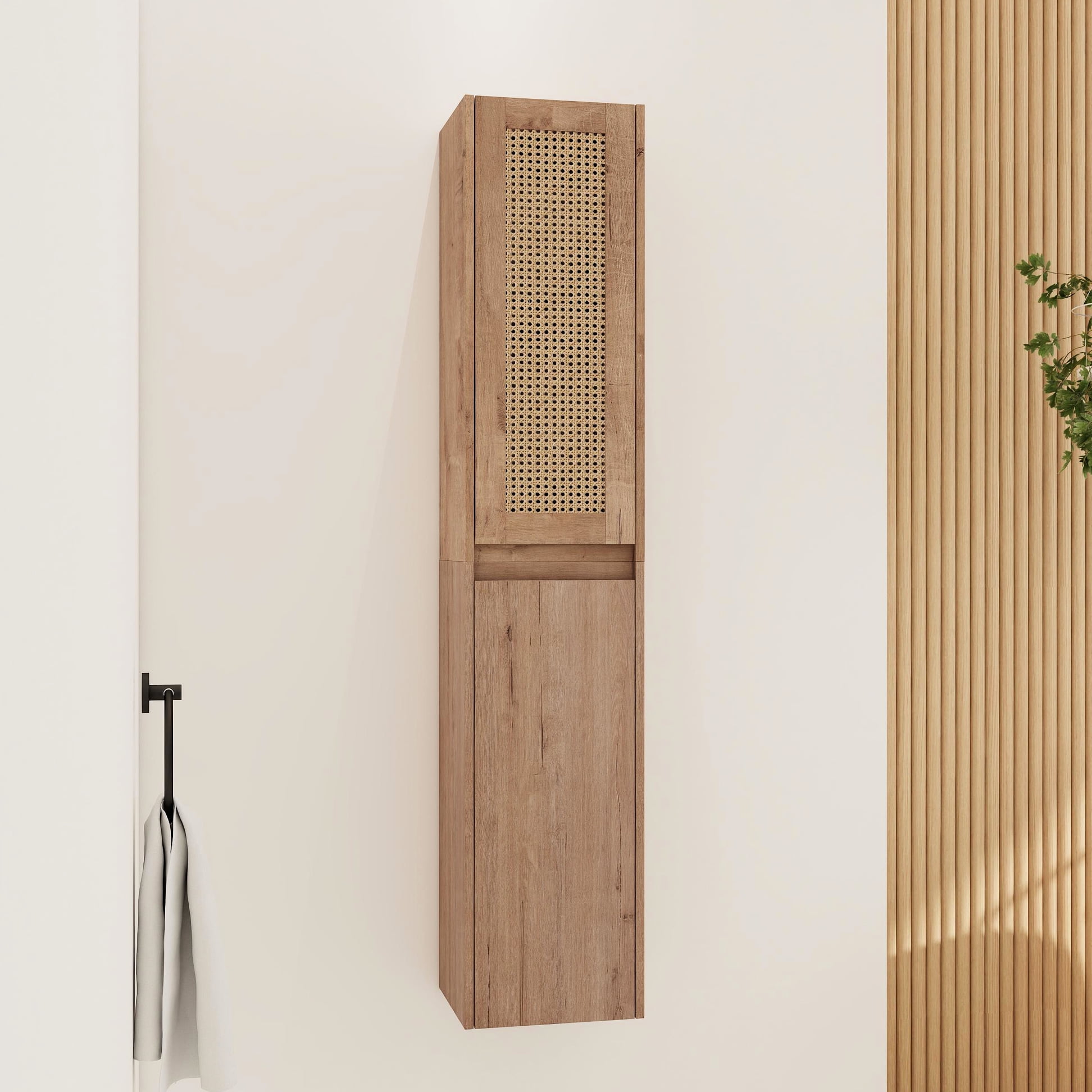 Bathroom Side Cabinet 12" - Soft Close Doors And Functional Wall Mount ...