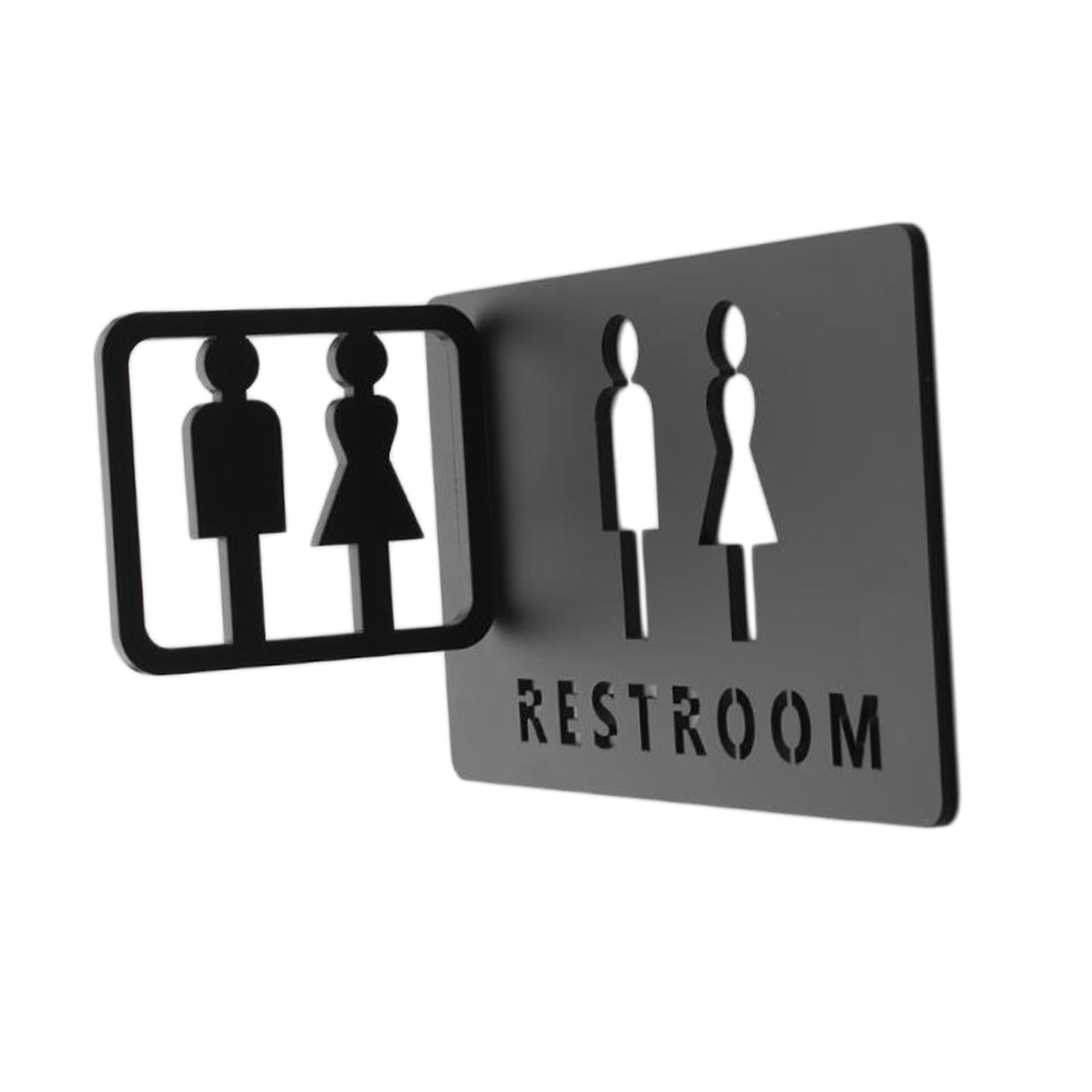 Bathroom Sign 3D Men's & Women's Reminder Indicator Pictogram Placard ...