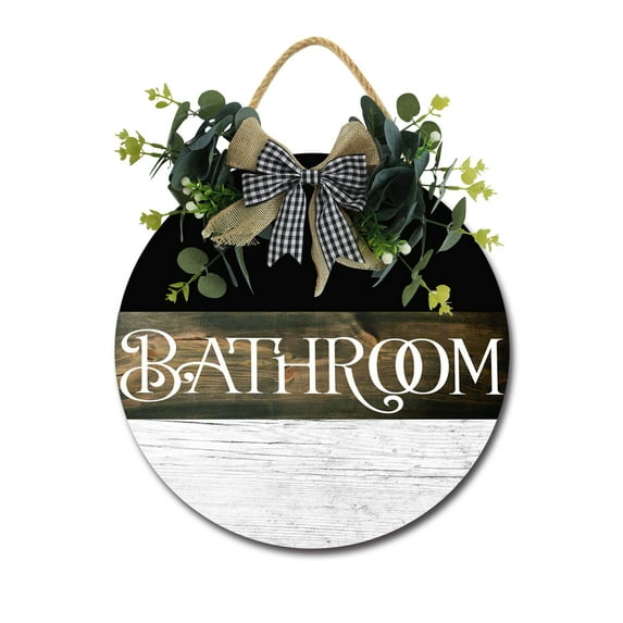 Bathroom Sign Farmhouse Wood Sign Front Porch Decor Rustic Wooden Sign ...