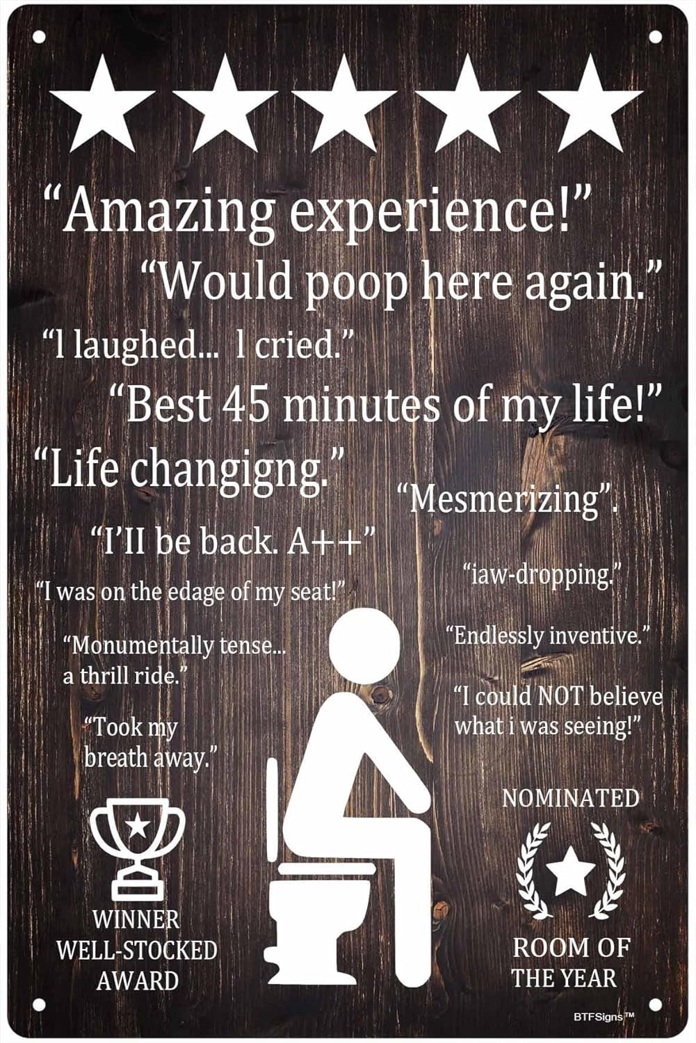 Bathroom Sign Funny Sarcastic Toilet Sign Retro Restroom Wall Art ...