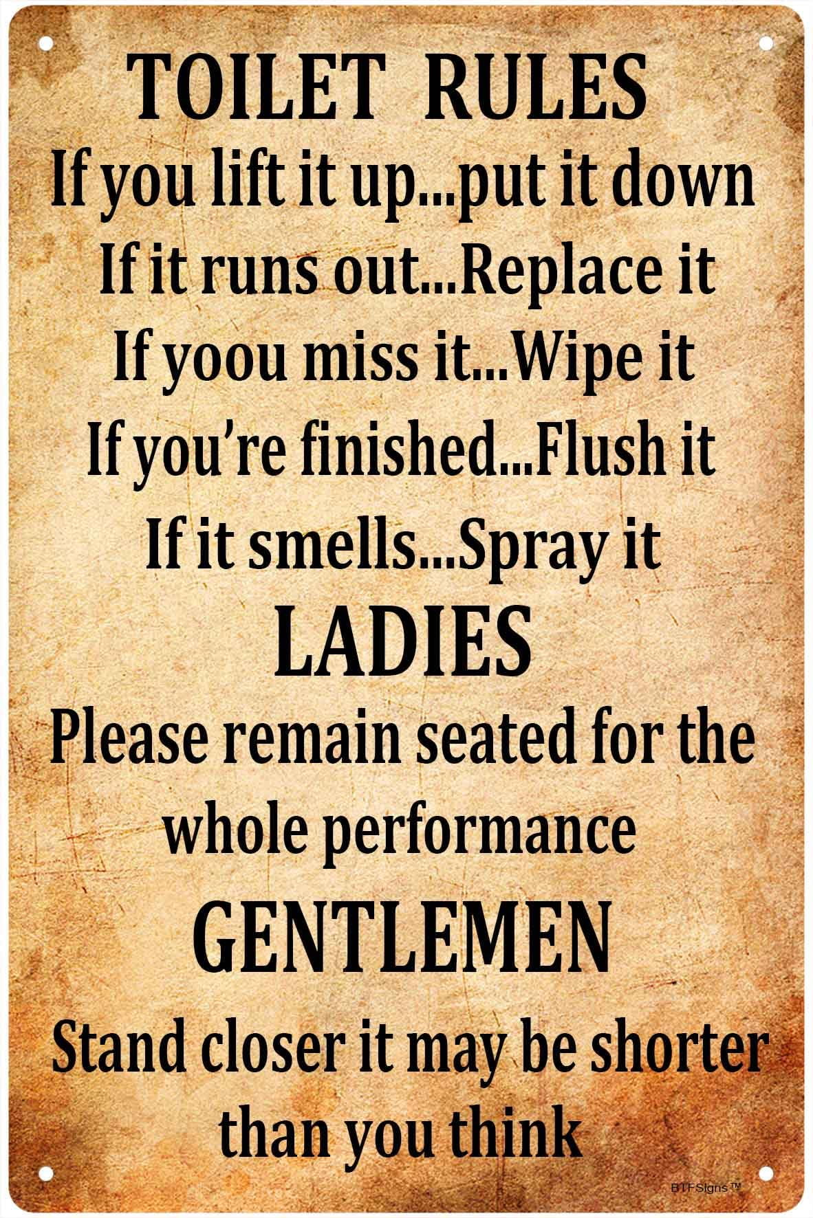 Bathroom Sign Funny Sarcastic Toilet Sign Retro Restroom Wall Art ...