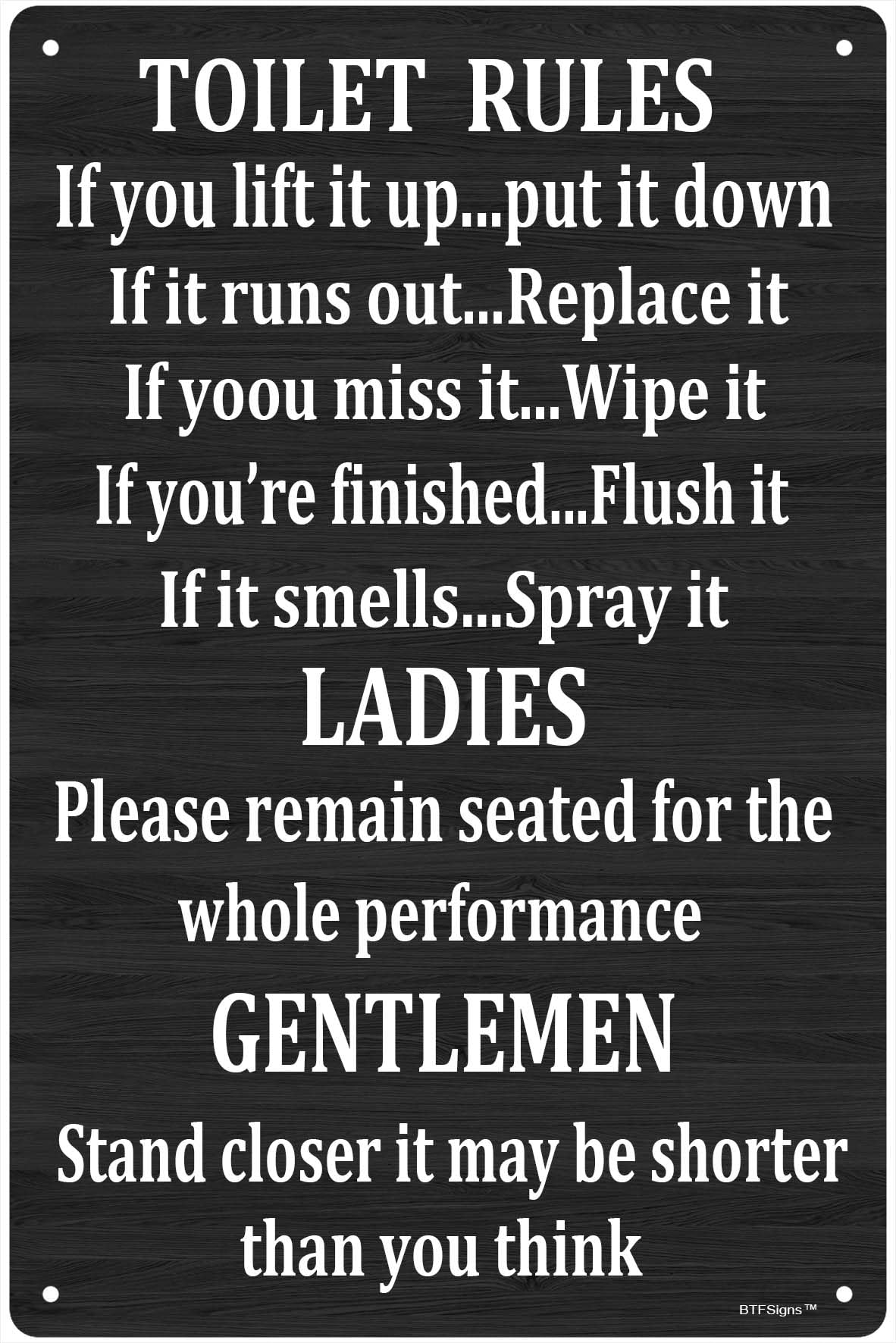 Bathroom Sign Funny Sarcastic Toilet Sign Retro Restroom Wall Art ...