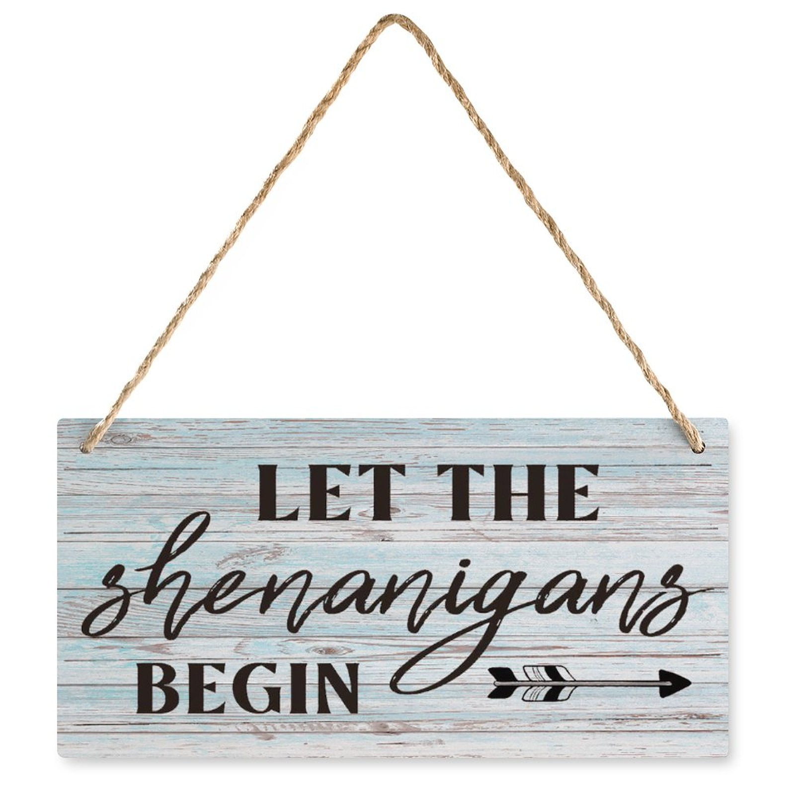 Bathroom Sign Let The Shenanigans Begin Wooden Hanging Sign Front Door ...