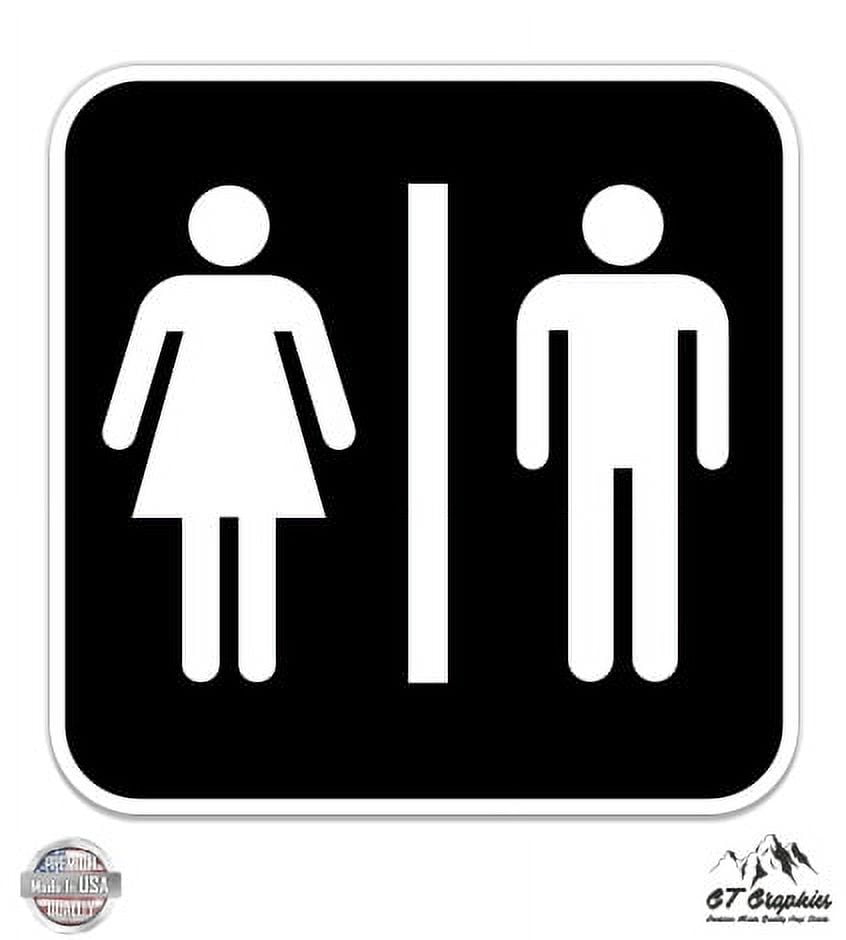 Bathroom Sign Restroom Unisex Bathroom Sign - 8" Vinyl Sticker - For ...