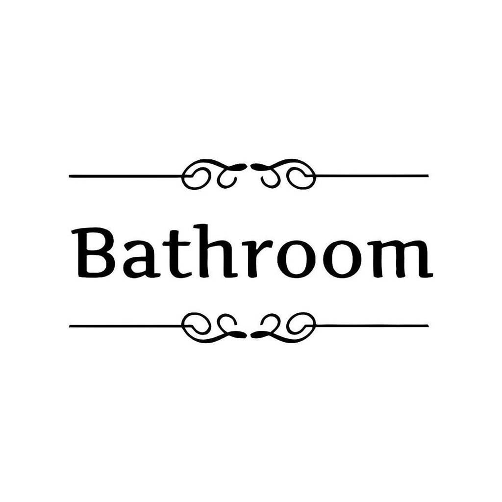 Bathroom Sign Wall Decal Vinyl Stickers, Removable Cute Art Design DIY ...