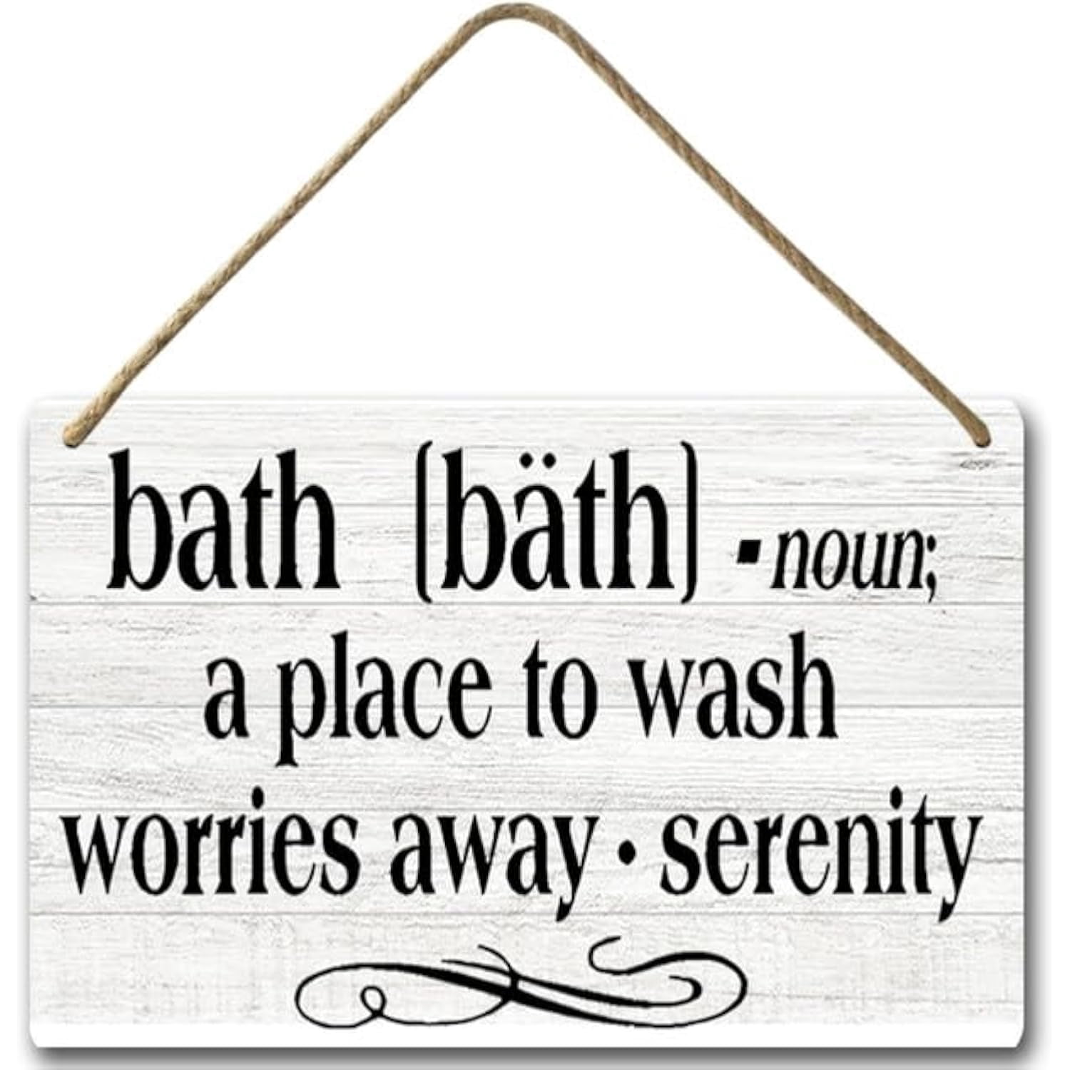 Bathroom Sign Wall Decor,Farmhouse Rustic Wood Bathroom Wall Restroom ...