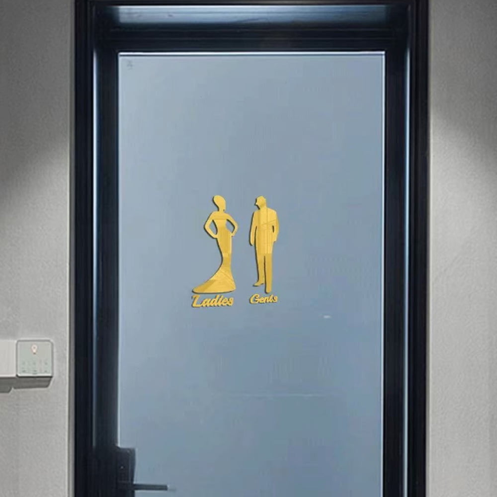 Bathroom Signs Men Women Brushed Bathroom Door Identification Signage ...