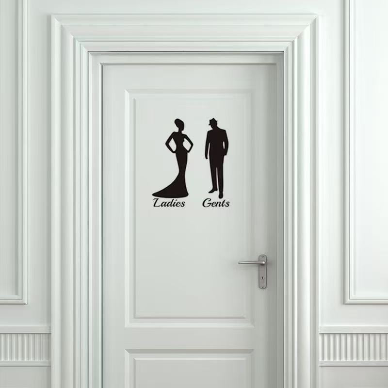 Bathroom Signs Men Women Brushed Bathroom Door Identification Signage ...