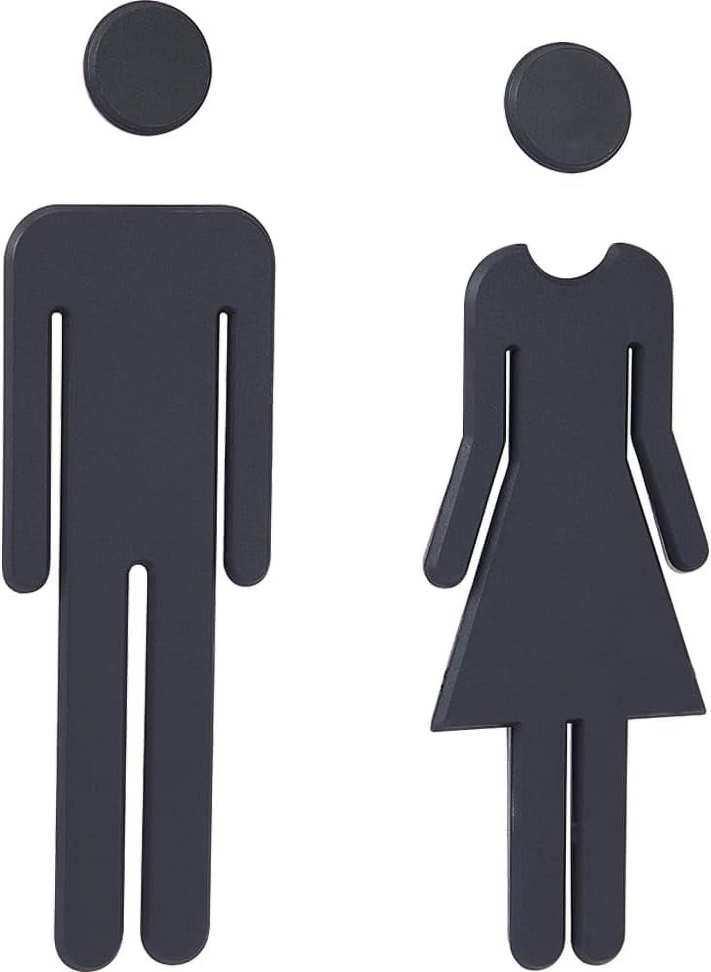 Bathroom Signs Men Women Brushed Bathroom Door Identification Signage ...