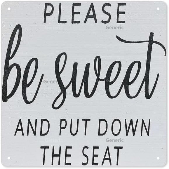 Bathroom Signs Please Put Down Your Seat Signs Farmhouse Bathroom ...