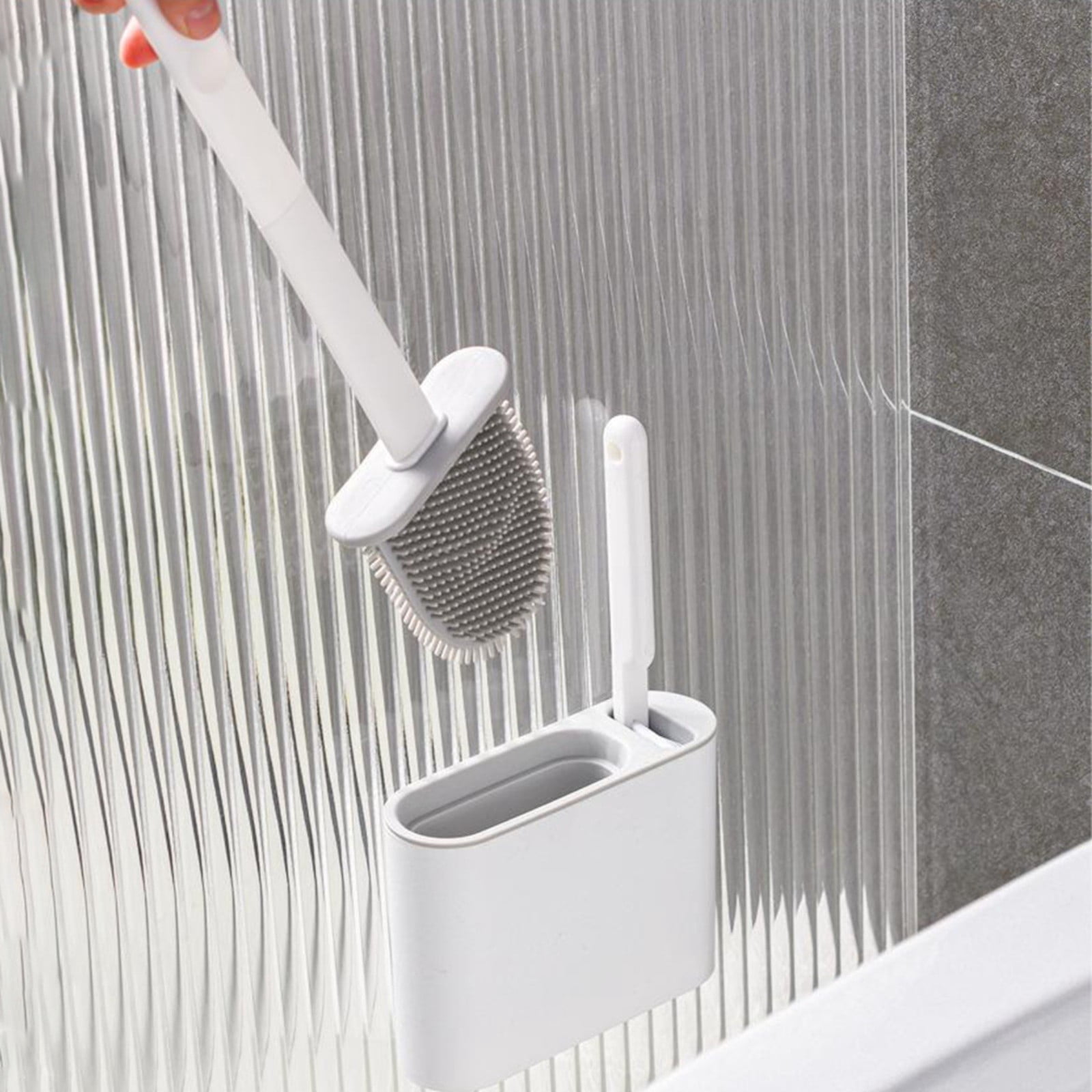 Bathroom Silicone Toilet Brush PP TRP Material Flexible Brush Head ...