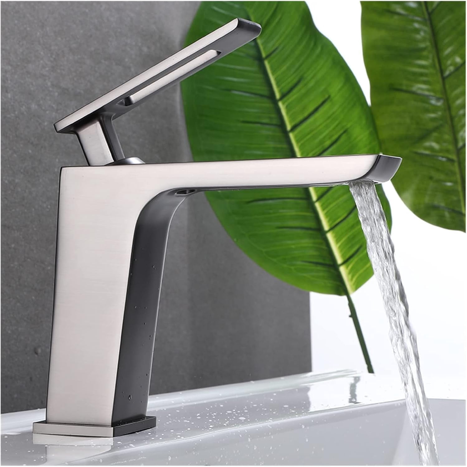Bathroom Single Lever Sink Faucet Crane Brass Gun Gray Sink Faucet Hot ...
