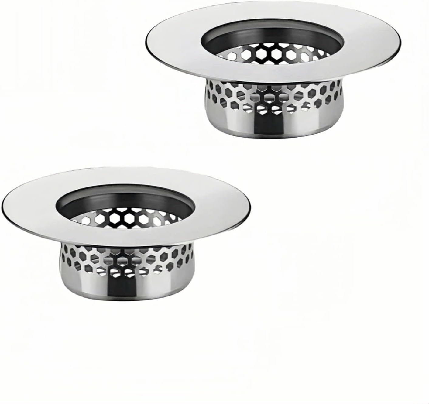 Bathroom Sink & Bathtub Drain Filter Strainer Set - 2 Pack Hair Catcher ...